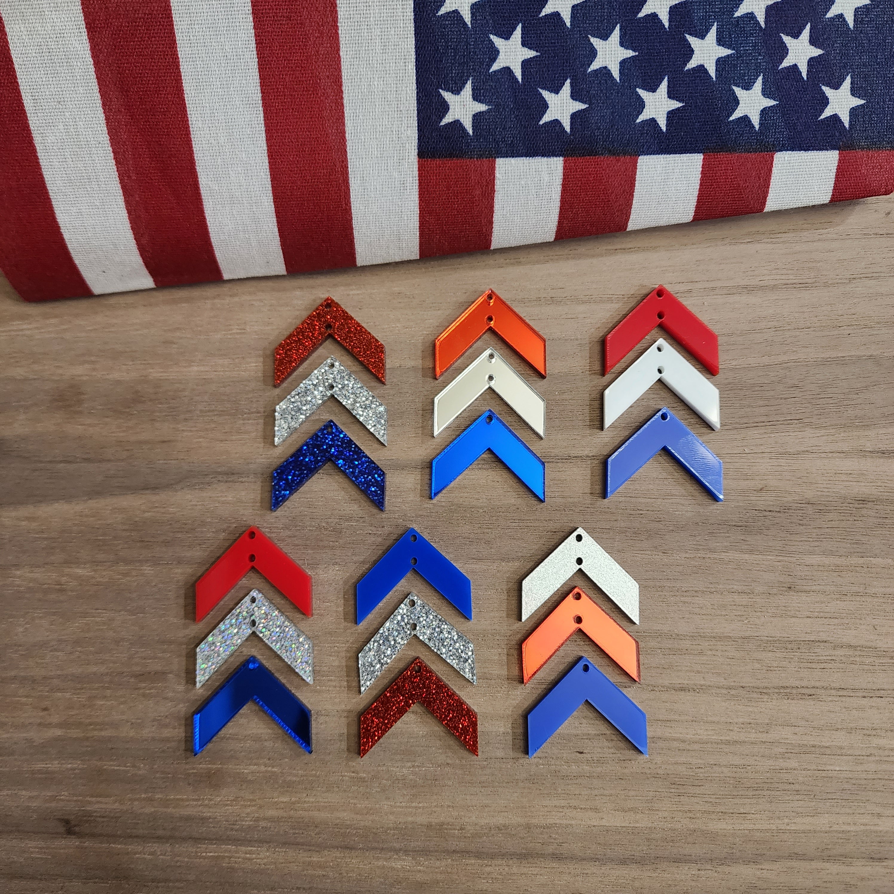 Acrylic Patriotic Triple Chevron Drops – LilliBella Innovations