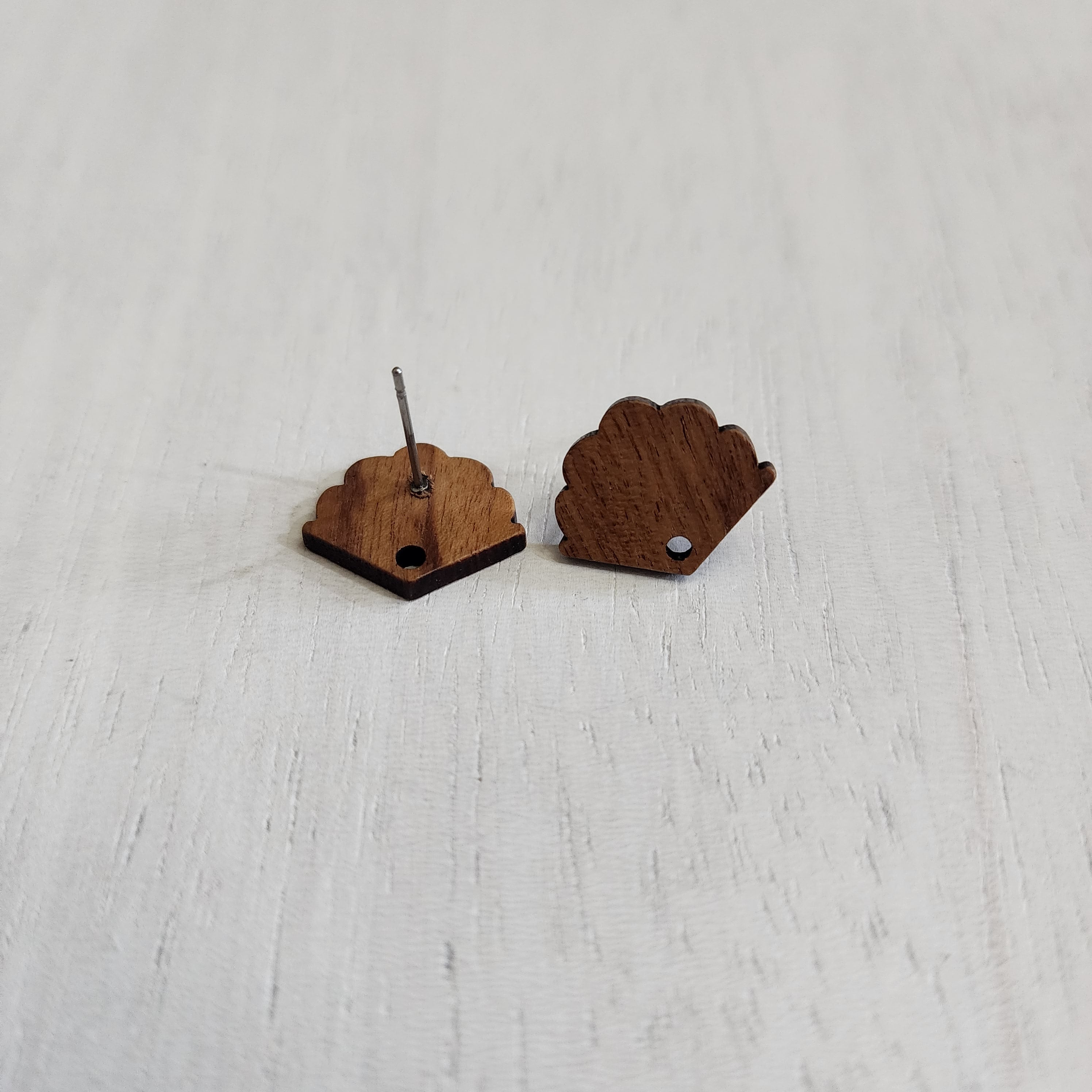 Walnut Wood Fan Stud with Post - 304 Stainless Steel – LilliBella ...