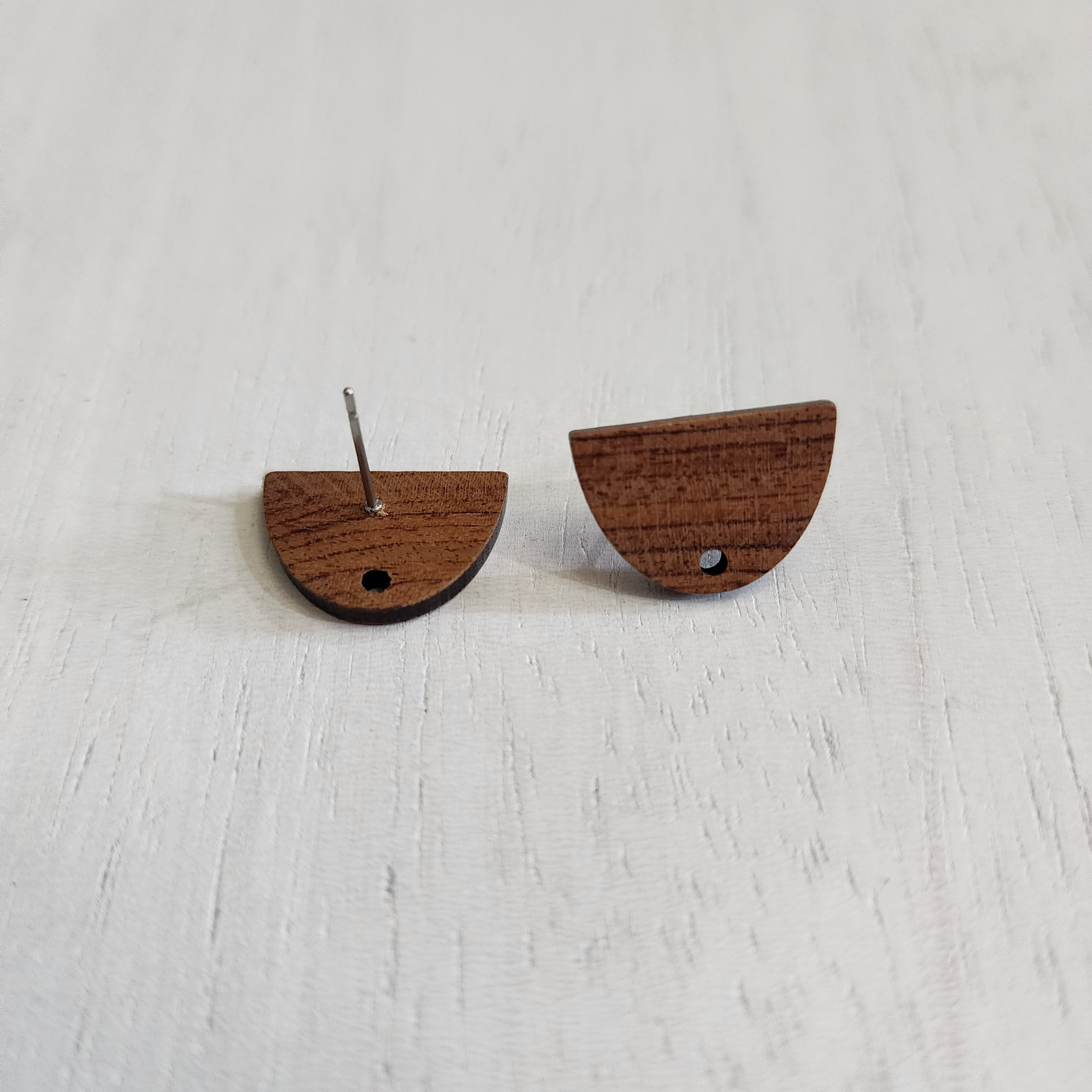 Walnut Wood Half Round Stud with Post - 304 Stainless Steel ...