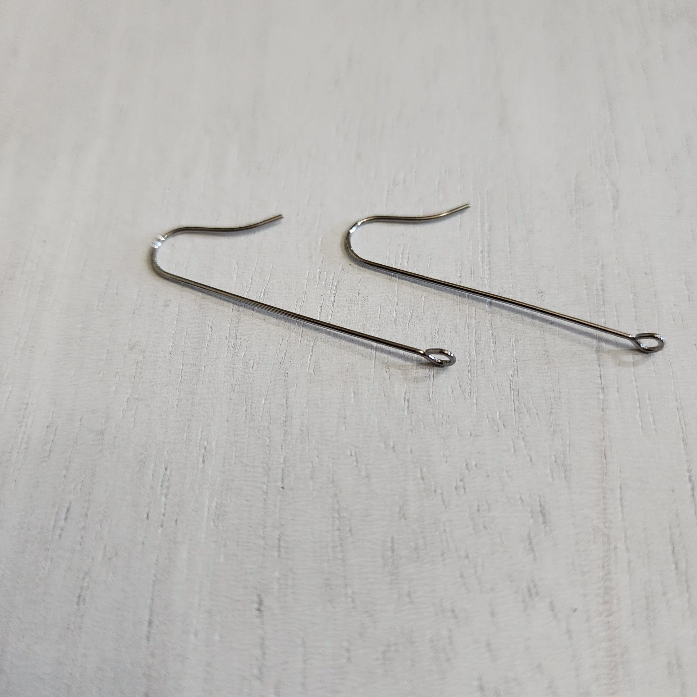 Extra Long Stem Ear Wires with Front Facing Loop - STAINLESS STEEL, 31 ...