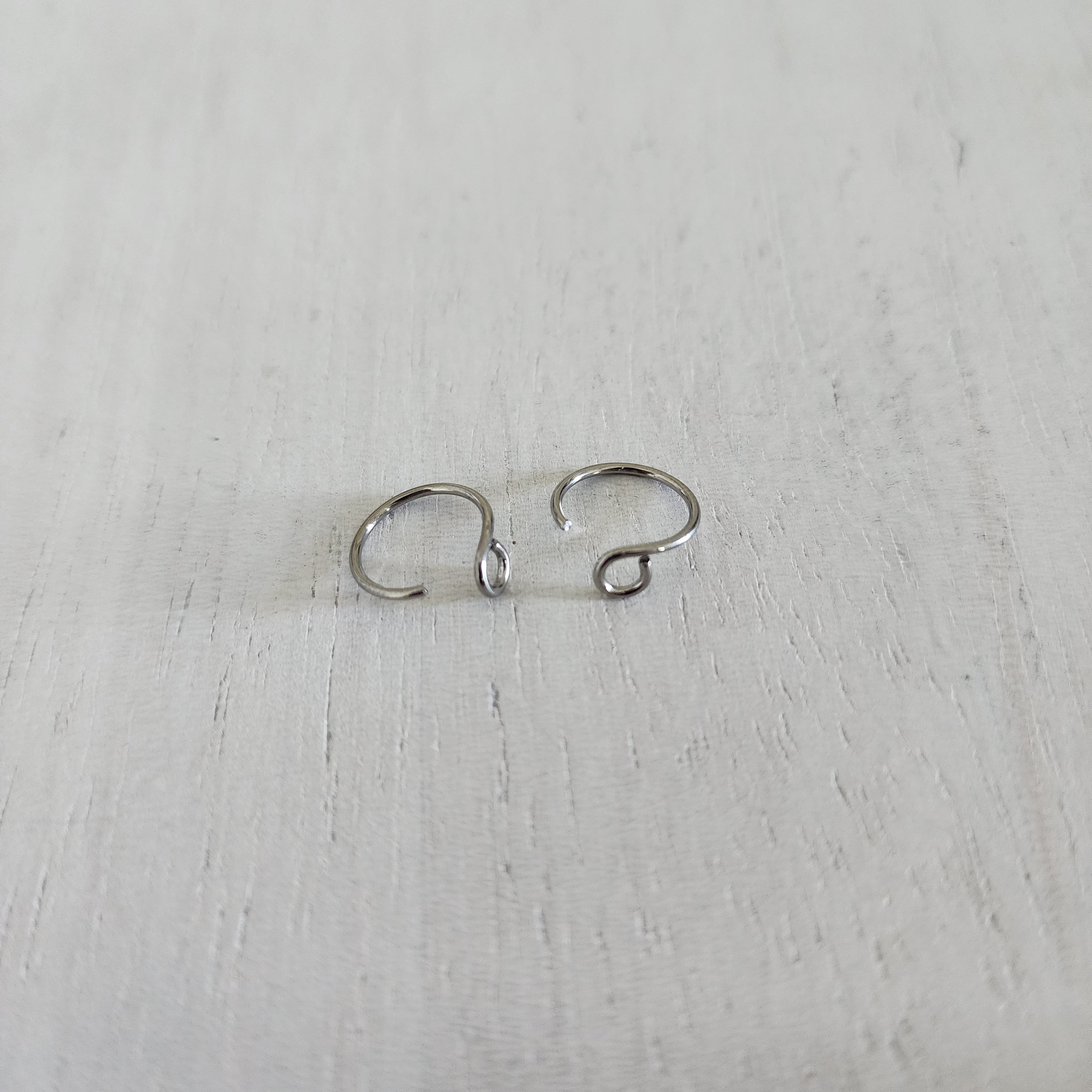 Small Round Semi Circle Ear Wires with Front Facing Loop - STAINLESS S ...