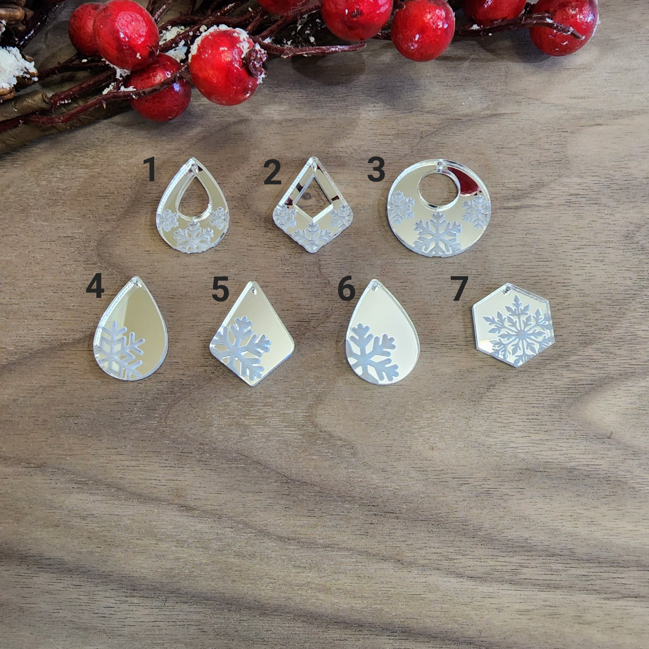 Christmas Snowflake Mirror Acrylic Drops – LilliBella Innovations