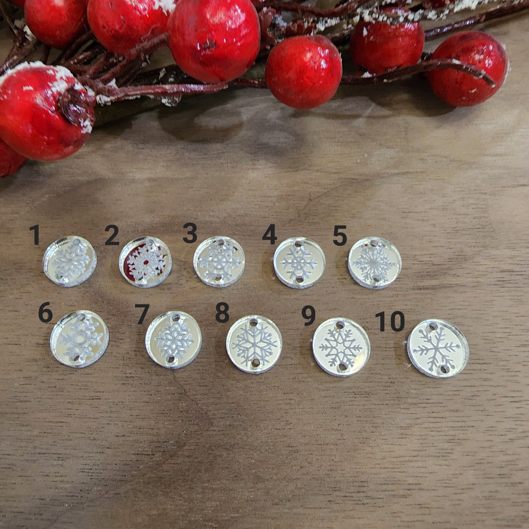 Acrylic Silver Mirror Double Hole Snowflake Connectors – LilliBella ...