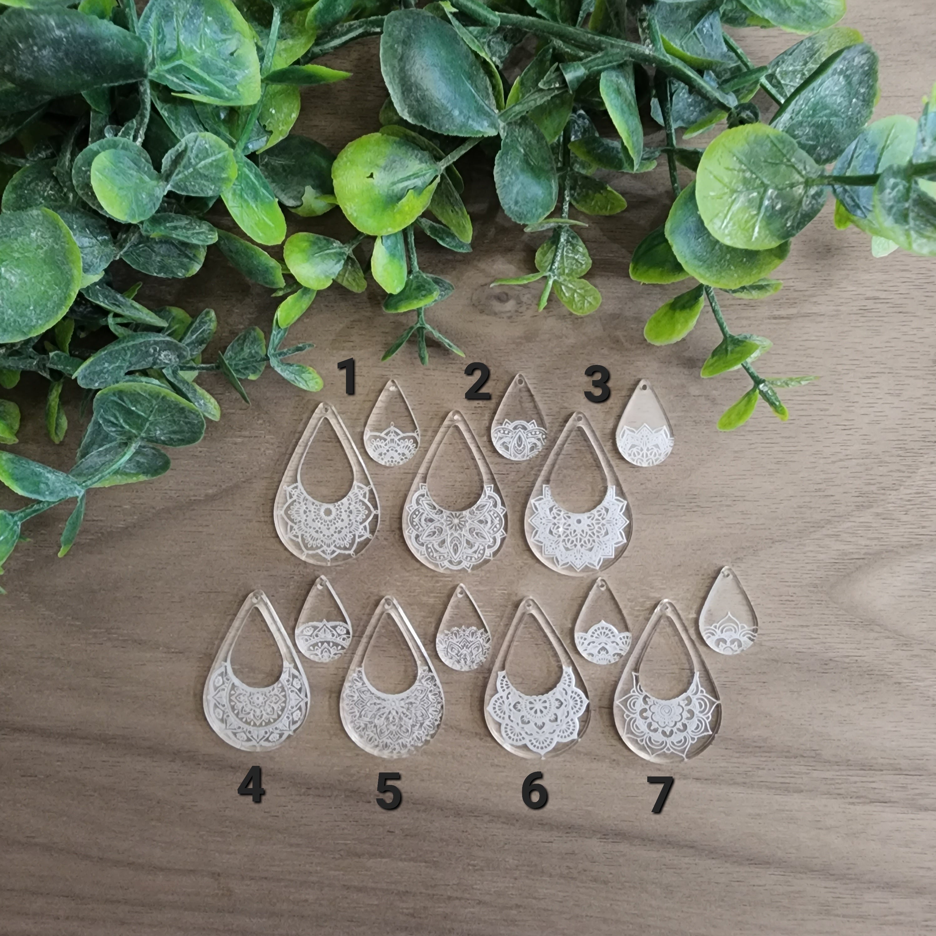 Acrylic Half Mandala Teardrop & Drop Sets – LilliBella Innovations